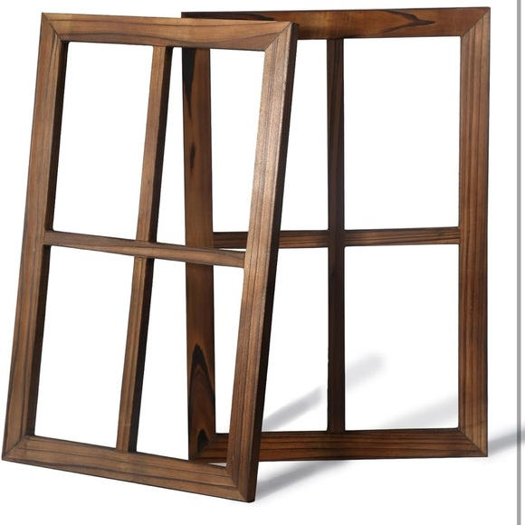 Wall Decor | 2 Rustic Brown Wood Farmhouse Window Frame Wall Decor ...